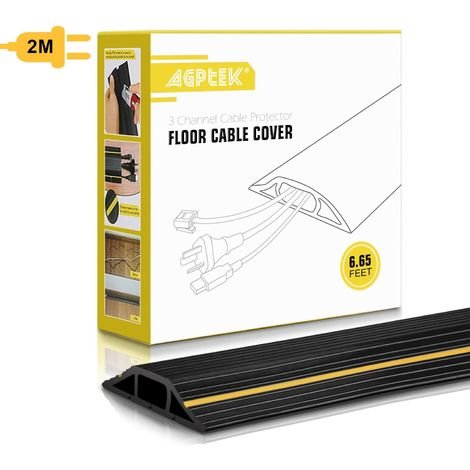AGPTEK Passe Câble Sol 2M, Couvre-câble de sol, protecteur de câbles de ...